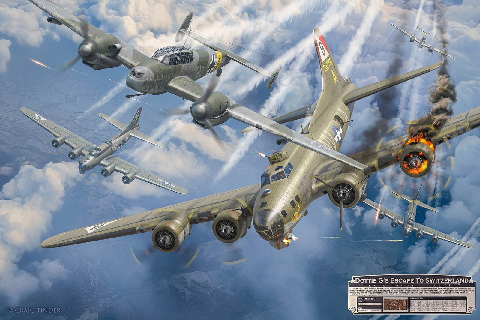 Framed Relic Art by Artist Craig Tinder – Aces In Action: Historical ...