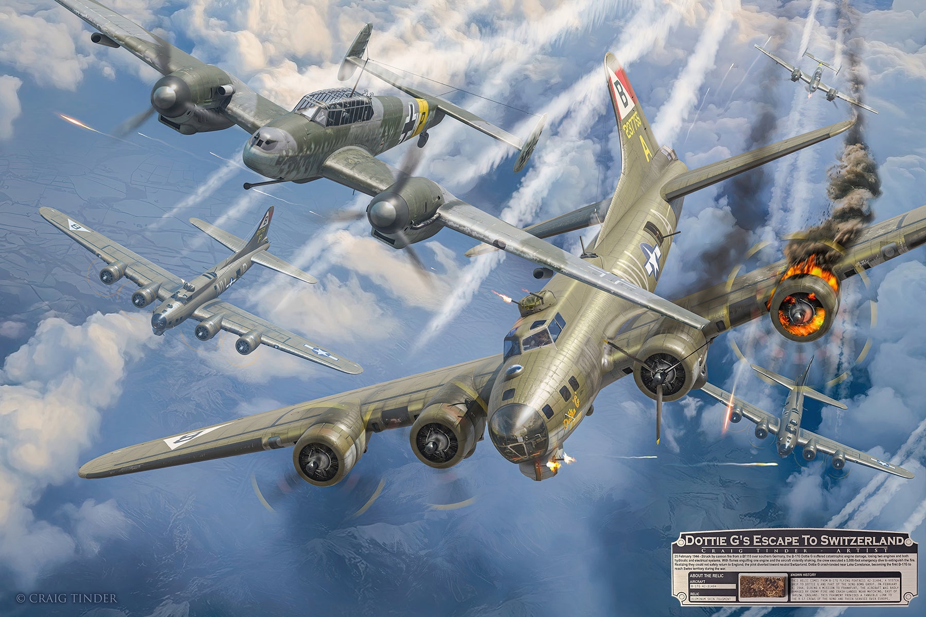 Framed Relic Art by Artist Craig Tinder – Aces In Action: Historical ...