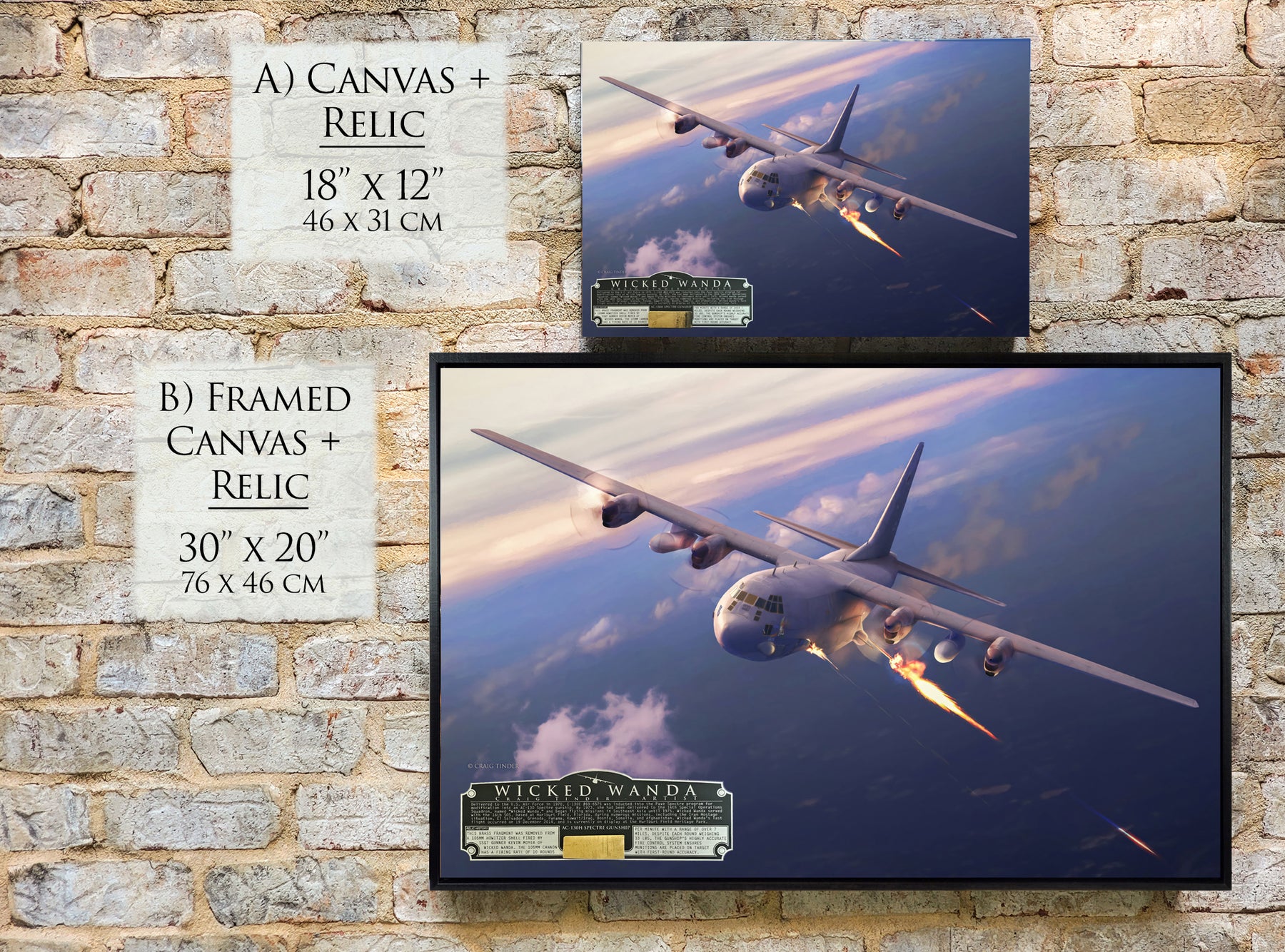 Wicked Wanda - AC-130H Spectre Gunship Canvas | INCLUDES: Cannon Shell ...