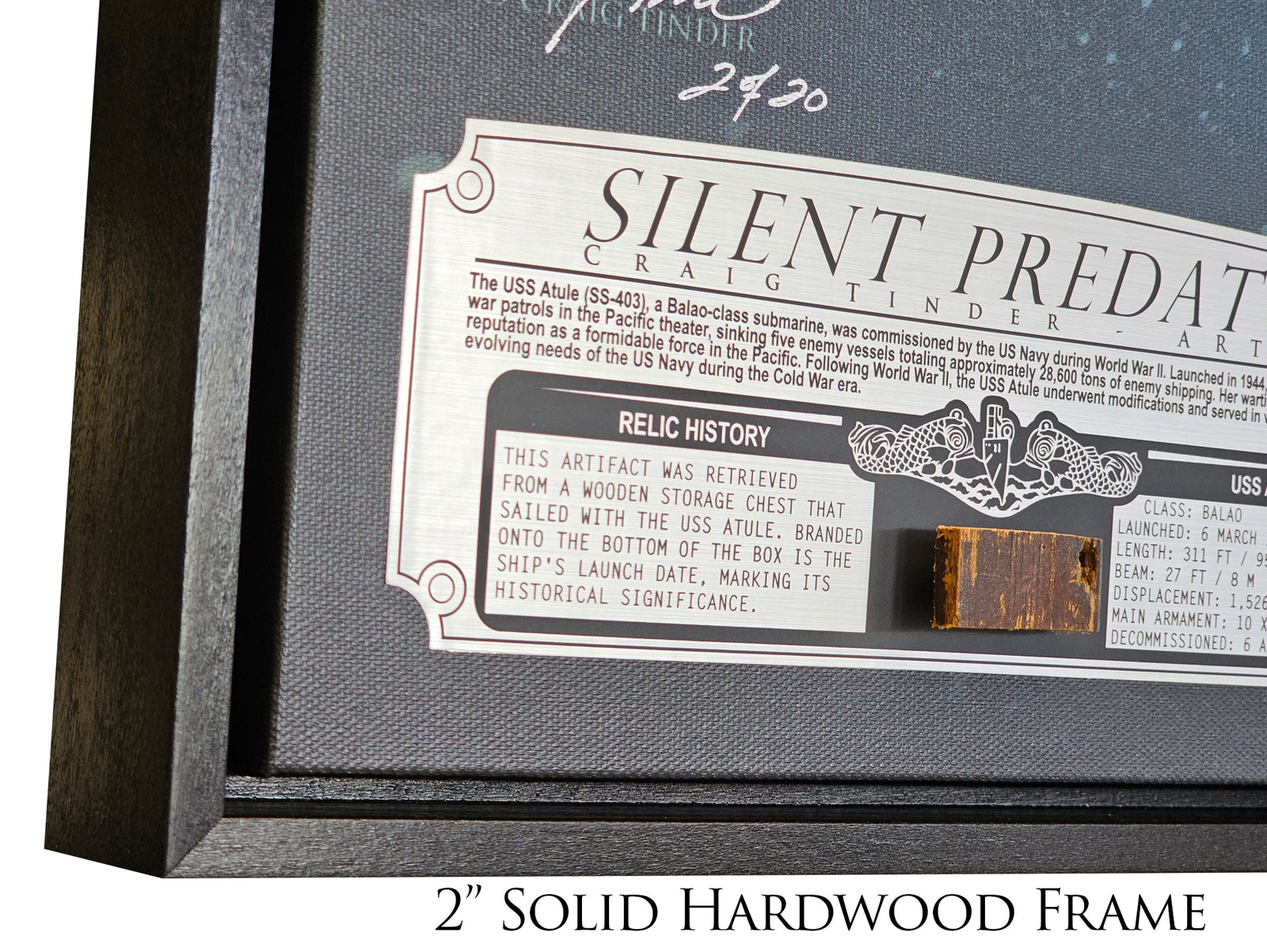 Silent Predator - USS Atule Submarine Canvas with Atule Relic – Aces In ...