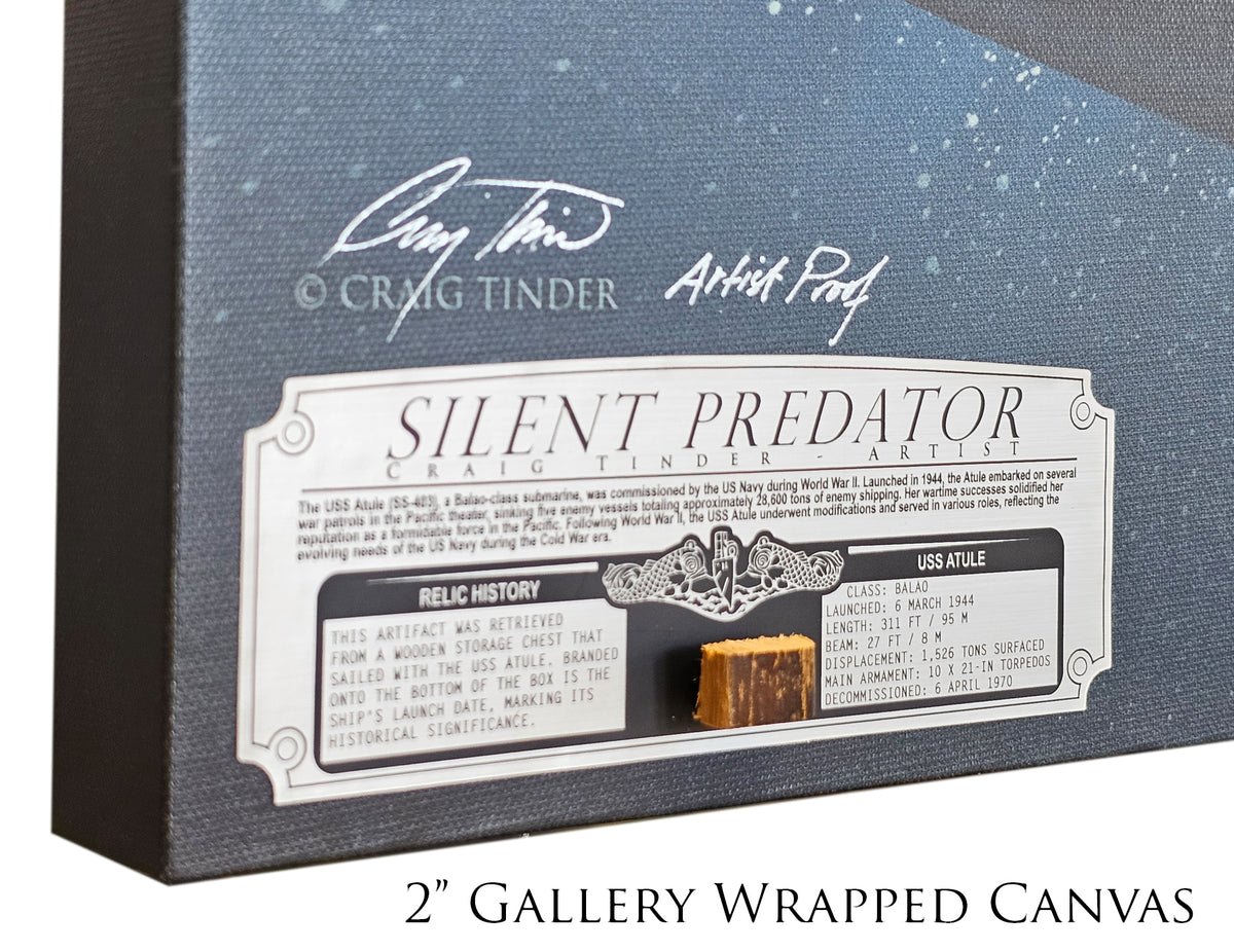 Silent Predator - USS Atule Submarine Canvas with Atule Relic – Aces In ...