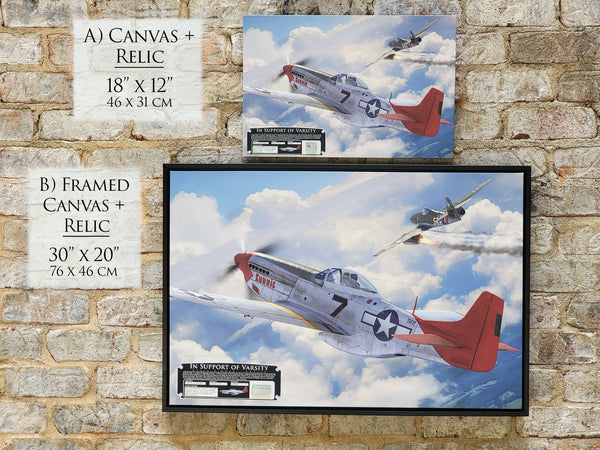 In Support of Varsity - P-51D Mustang Red Tails Canvas | INCLUDES: Ski ...