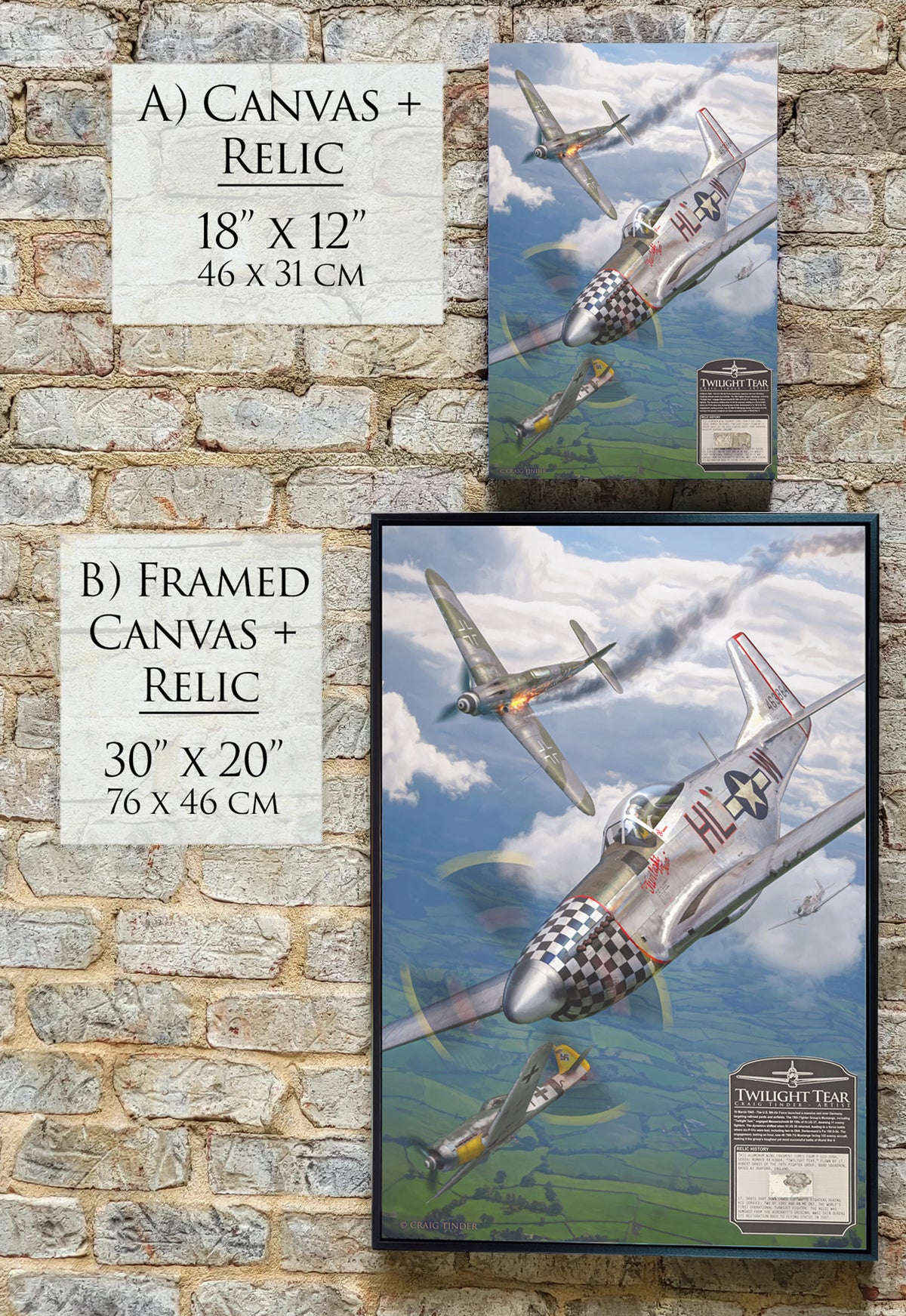 Twilight Tear - P-51D Mustang Canvas with P-51D Relic – Aces In Action ...