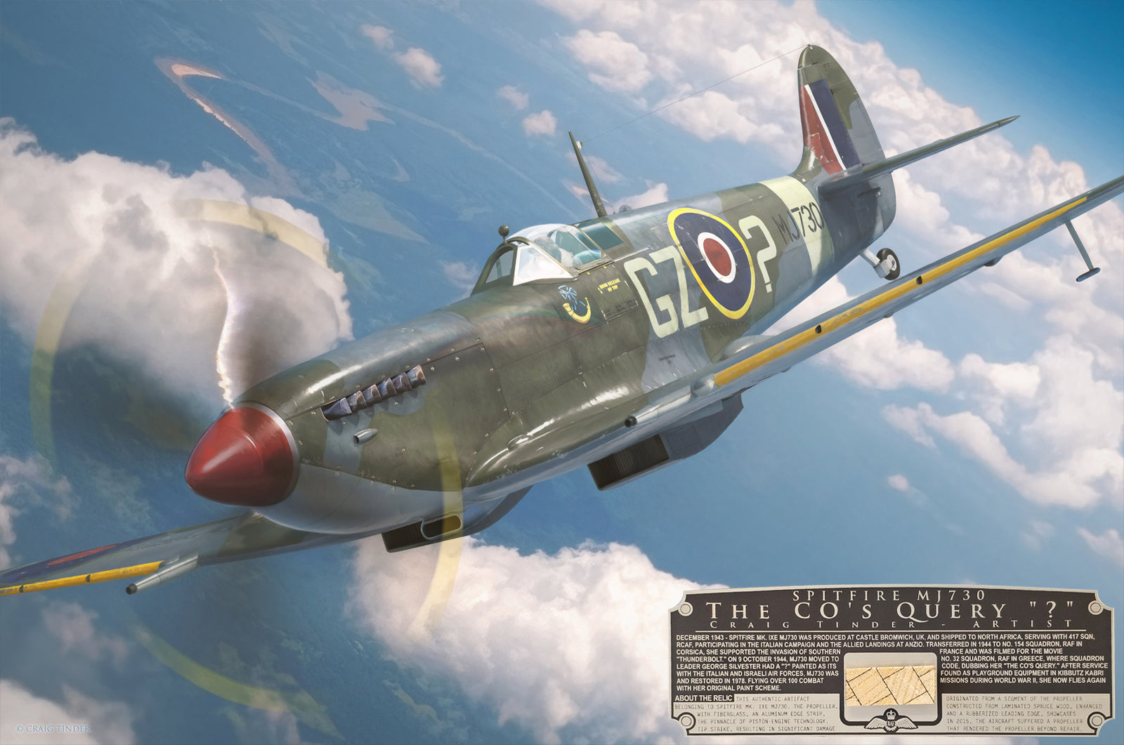 The CO's Query - Spitfire Mk IX Canvas with Spitfire Relic – Aces In ...