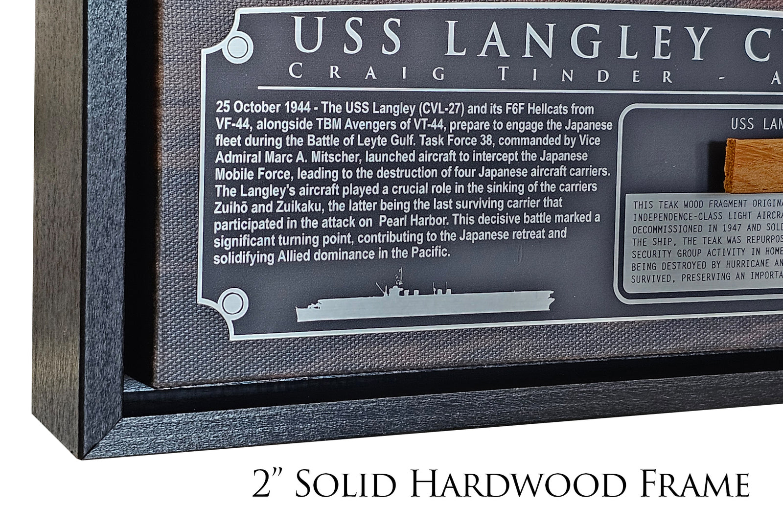 USS Langley CVL-27 Canvas with USS Langley Relic – Aces In Action ...