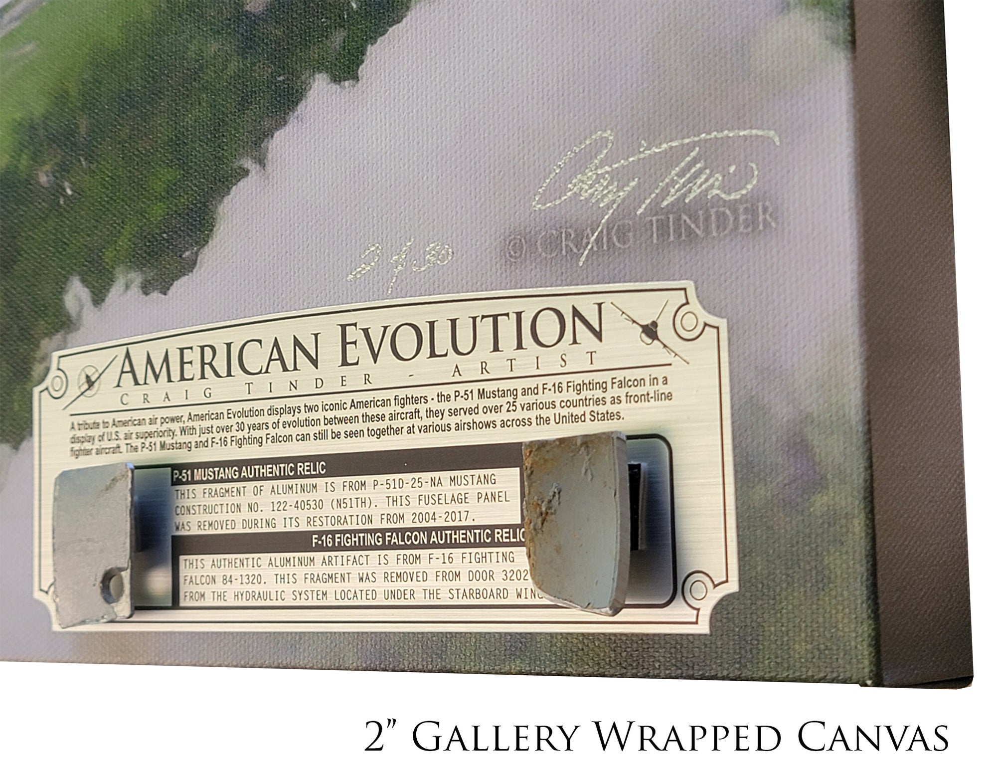 American Evolution - P-51 & F-16 Canvas with 2 Relics – Aces In Action ...
